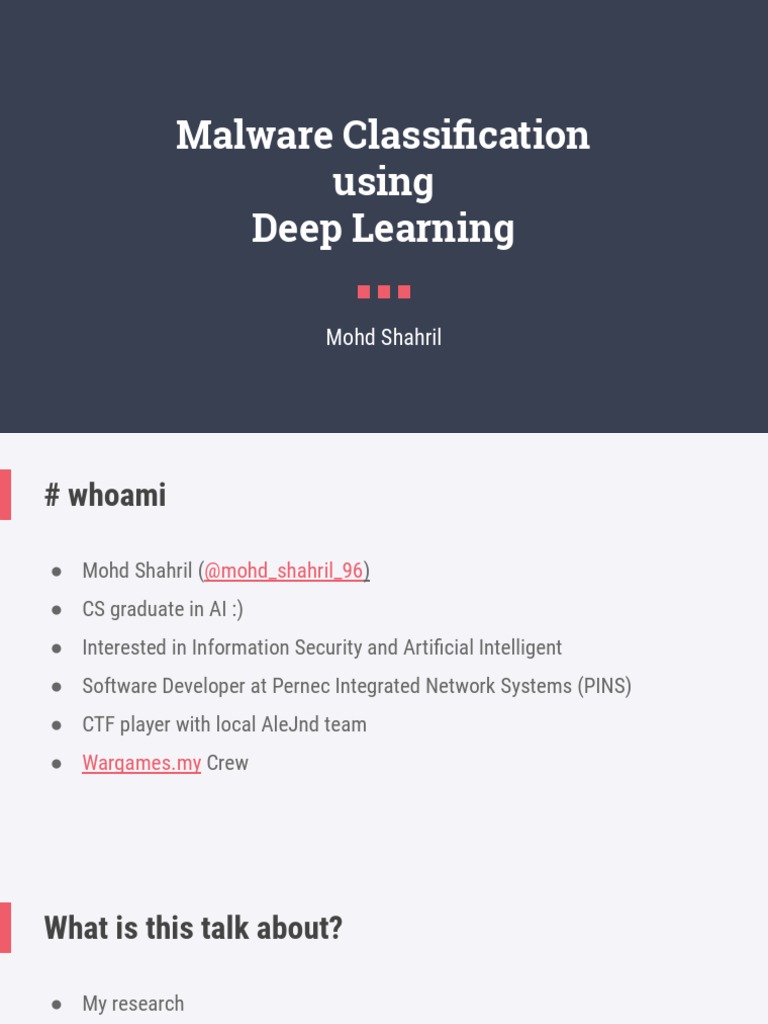 Malware Classification Using Deep Learning Mohd Shahril Pdf Deep Learning Artificial