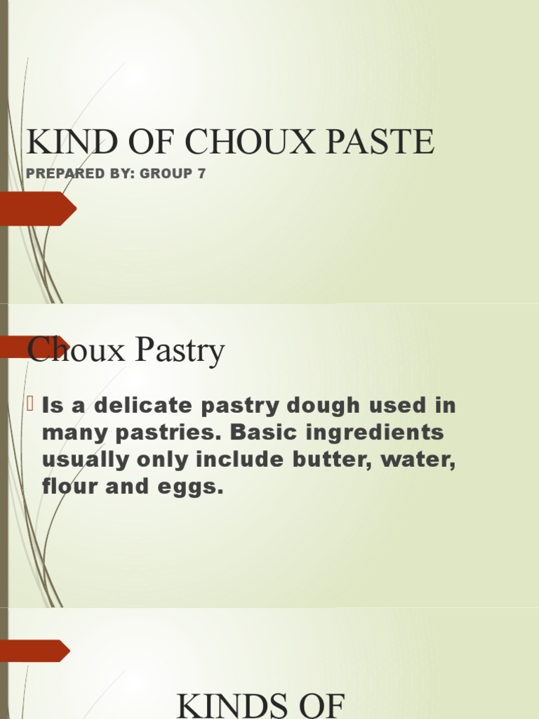 Kind of Choux Paste | PDF