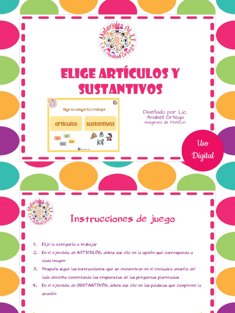 Ejercicios de Artículos y Sustantivos | PDF
