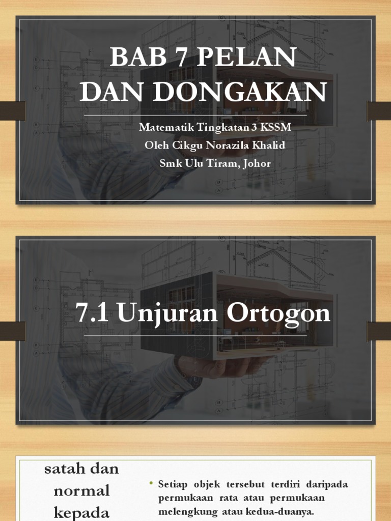 MT T3 KSSM Bab 7 Pelan dan Dongakan zila khalid =) | PDF