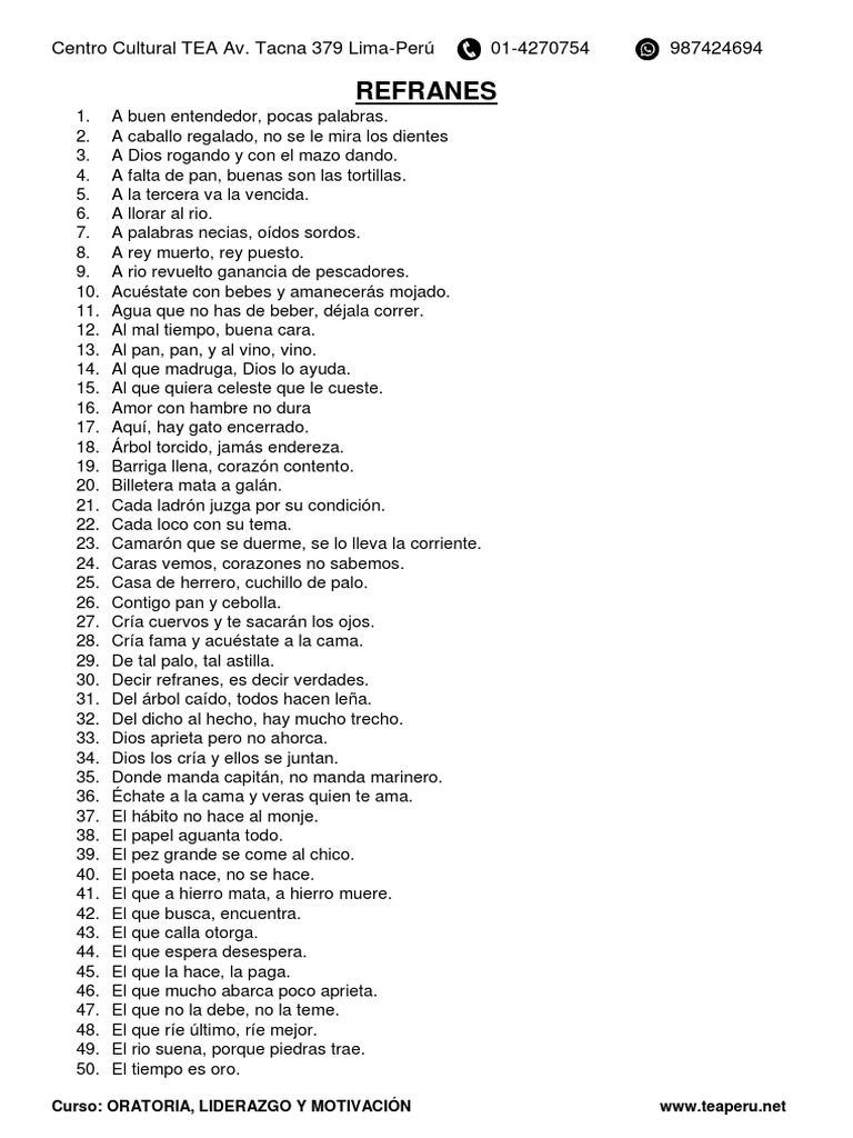 100 Refranes | PDF