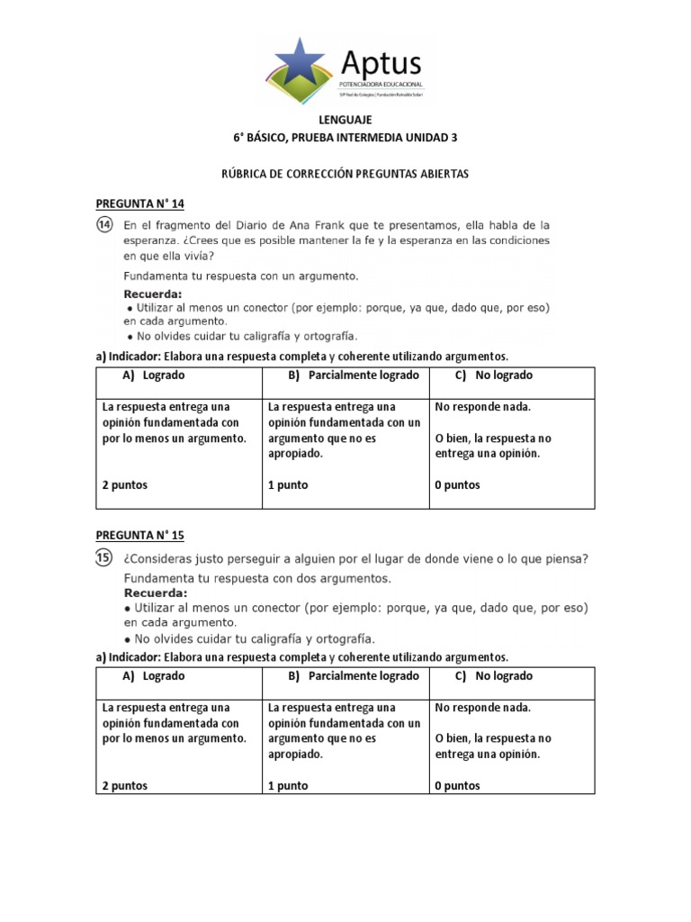 6° Básico PDU 3 Leng. Inter. RÚB. | PDF