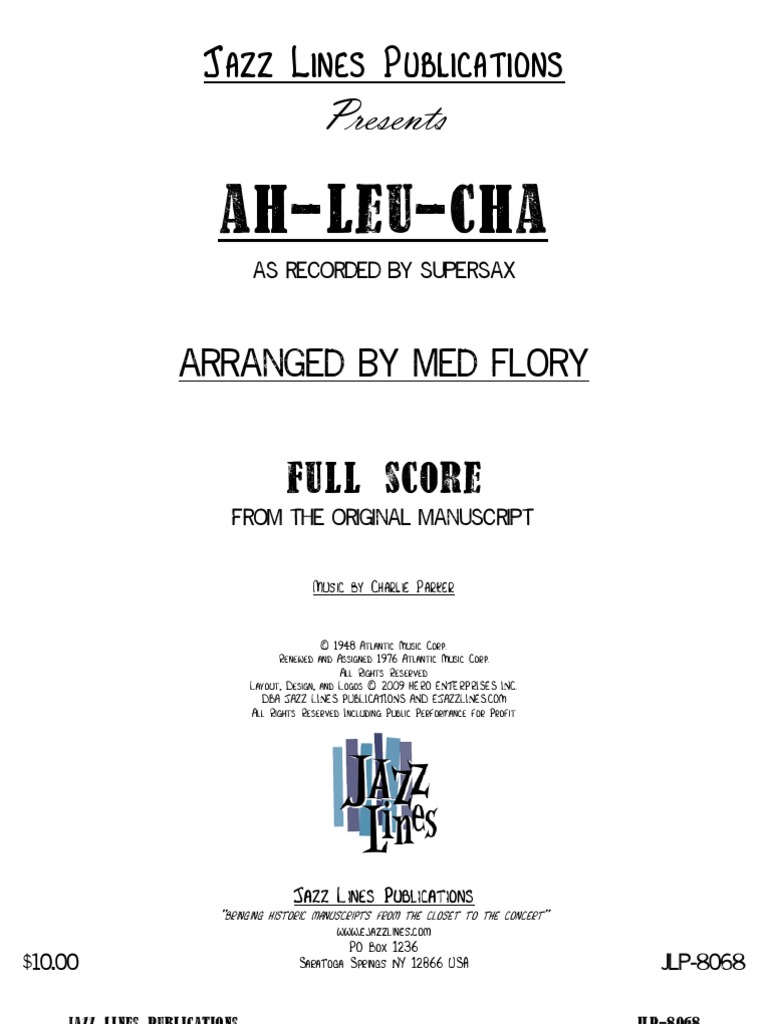 Ah Leu Cha JLP 8068 Sample | PDF | Saxophone | Aerophones
