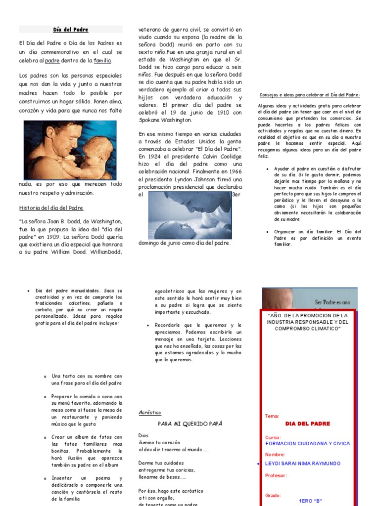 Triptico Dia Del Padre | PDF