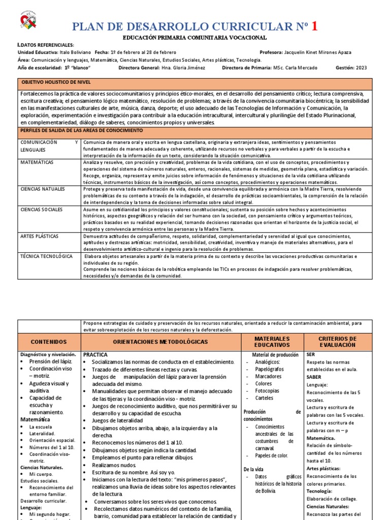 Plan de Clase N1 Febrero | PDF | Comunicación | Matemáticas