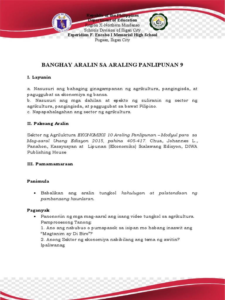 Agrikultura Lesson Plan | PDF Agrikultura Lesson Plan | PDF