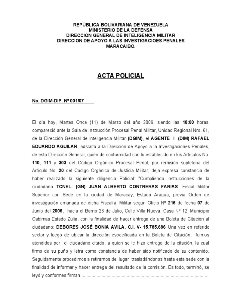 Acta Policial | PDF | Fiscal | Color