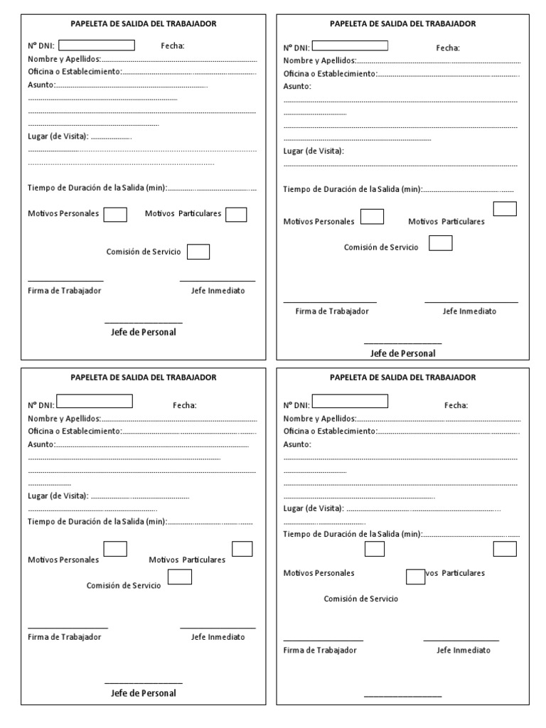 Papeleta de Salida | PDF