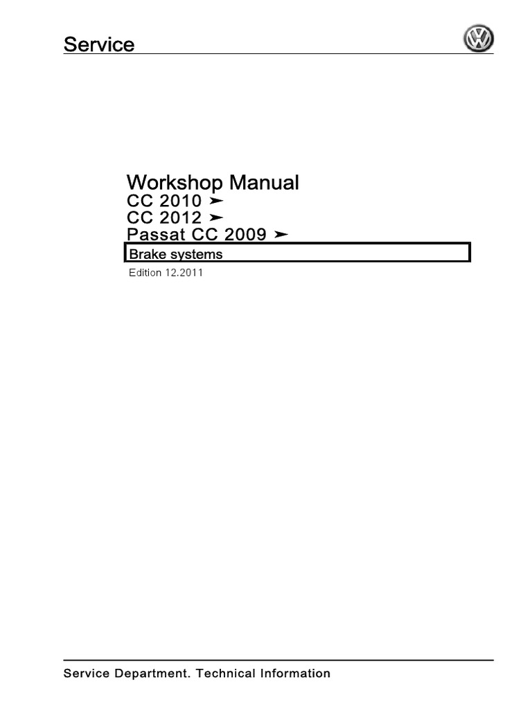 VW Passat CC Brake Systems Eng | PDF | Anti Lock Braking System | Brake