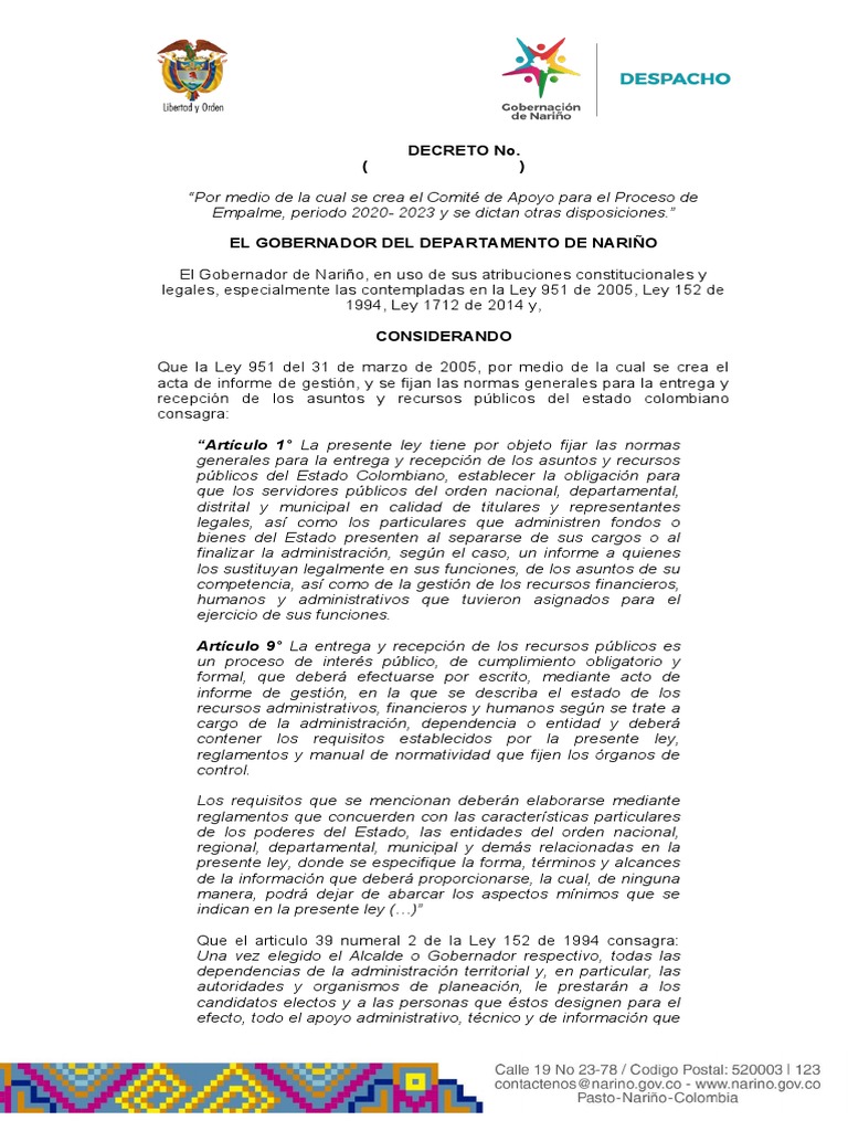 Acto Administrativo Proceso de Empalme Corregido | PDF