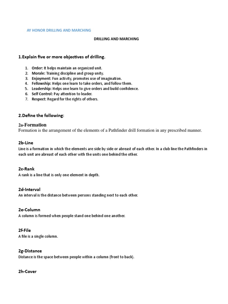 Drilling And Marching Pdf