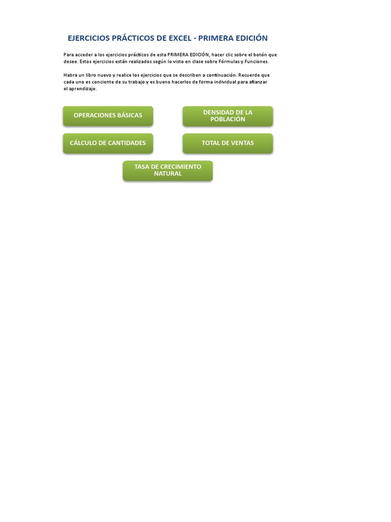 Ejercicios de Excel - Primera Edición | PDF