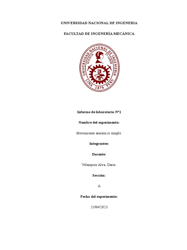 Mb 224 Fisica Ii Laboratorio 1 Informe Pdf Laboratorios Metrología