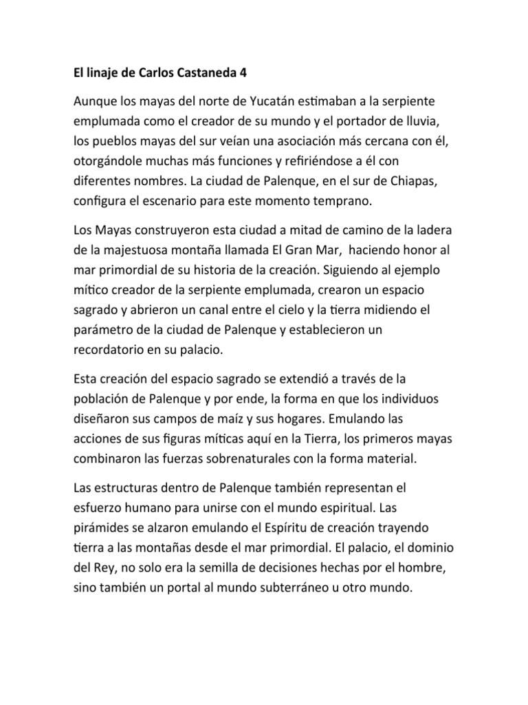 El Linaje de Carlos Castaneda 4 | PDF | Civilización maya | Bailes
