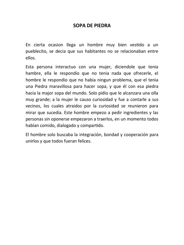 Sopa de Piedra | PDF