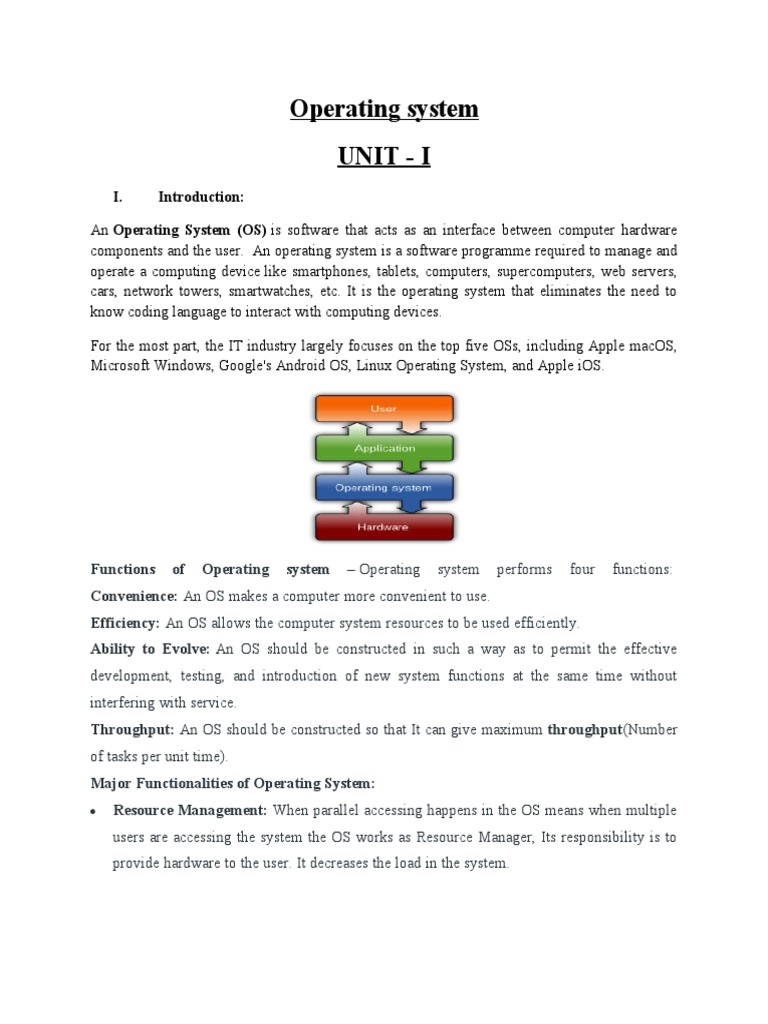 Operating System Unit 1 & 2 Intro Notes | PDF | Computer Cluster ...