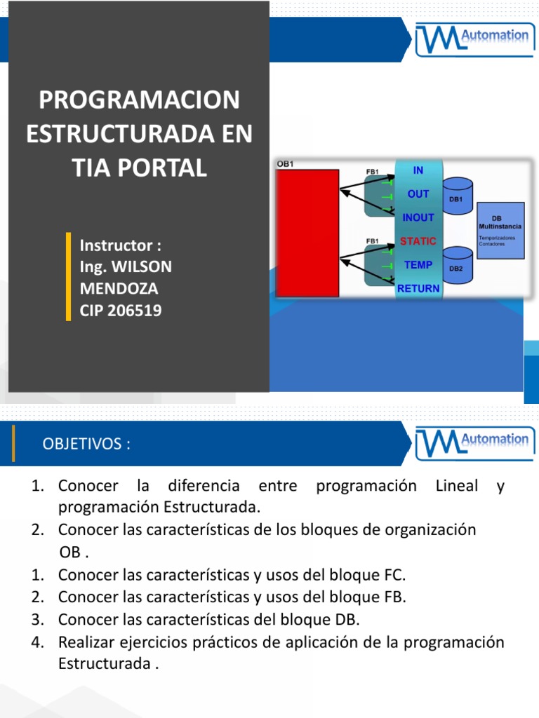 Programacion Estructurada en TIA PORTAL | PDF | Variable (informática) | Programación de ...