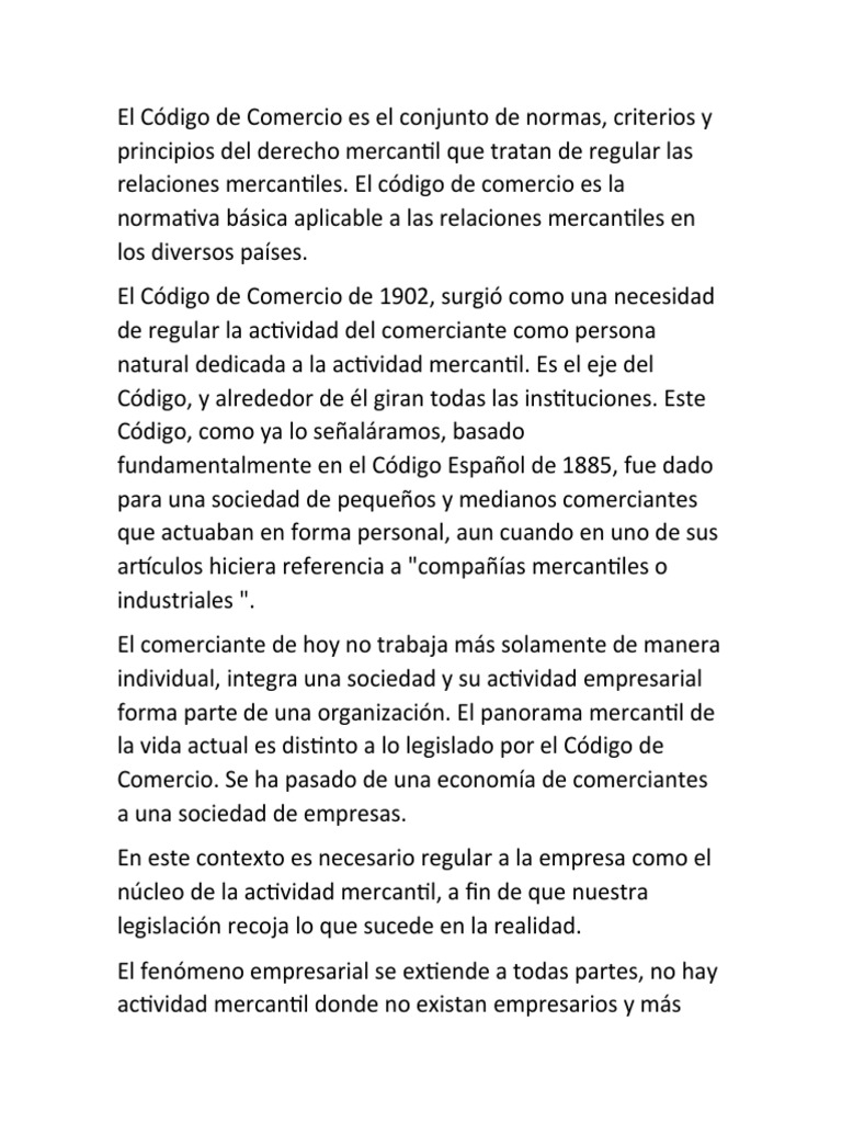 El Código de Comercio de 1902 | PDF | Comercio | Sociedad