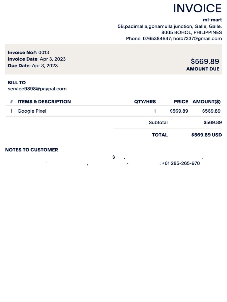 Invoice - 0013 | PDF