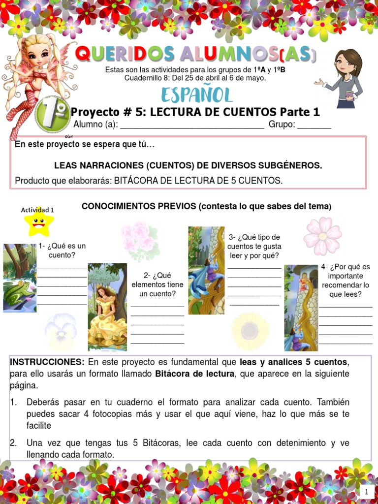 Español 1o Cuadernillo 8 Lectura de Cuentos PDF | PDF | Bilbo Baggins | Orco (Tierra Media)