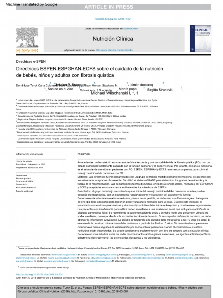 2 ESPEN-ESPGHAN-ECFS Guidelines On Nutrition Care For Infants Children ...
