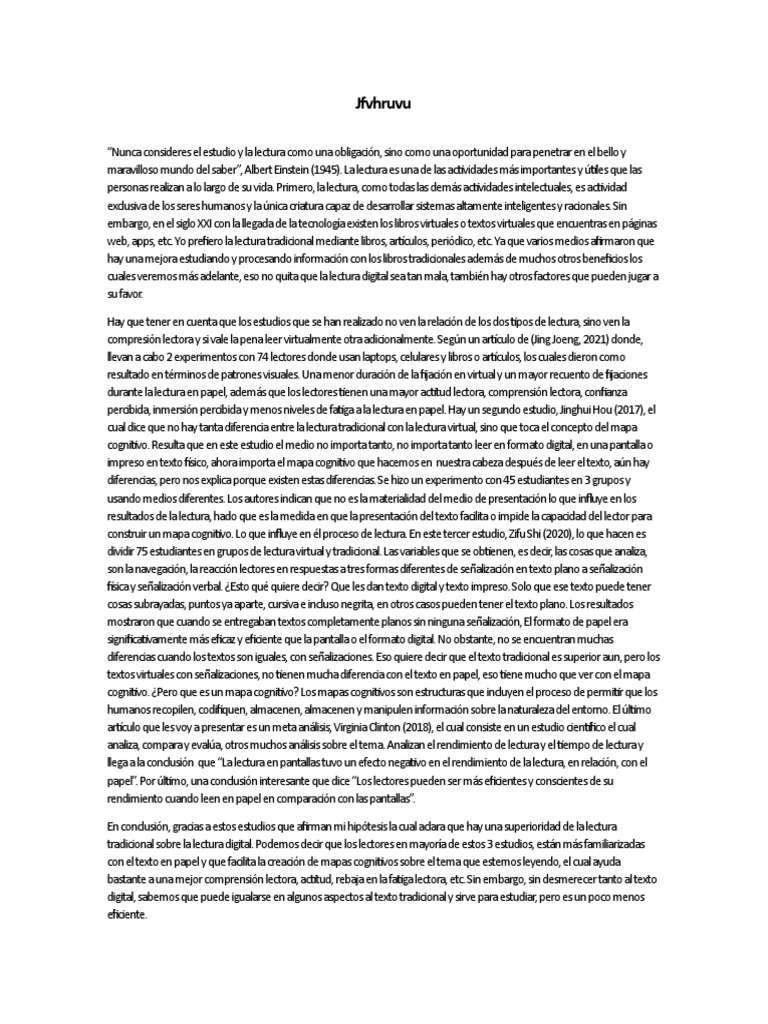 La Lectura Digital Vs La Lectura Tradicional | PDF | Cognición ... La Lectura Digital Vs La Lectura Tradicional | PDF | Cognición ...
