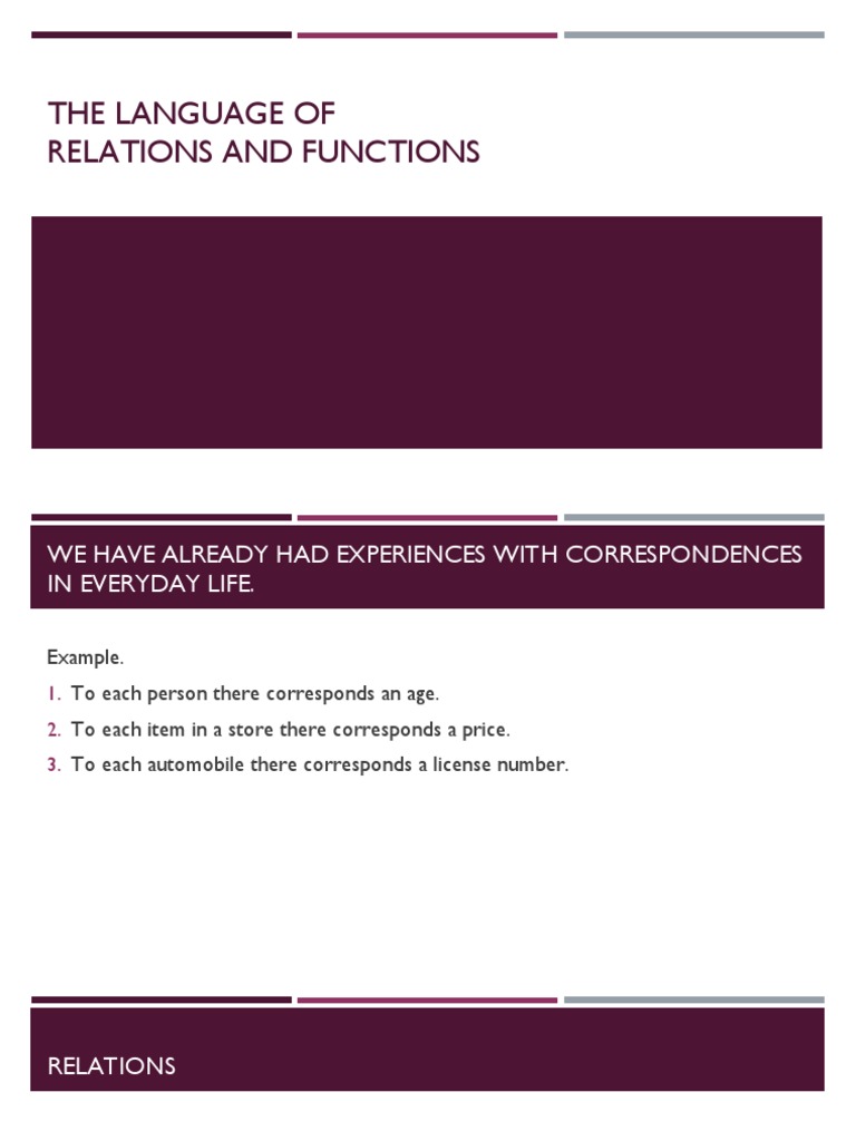 The Language of Relations Functions | PDF | Function (Mathematics ... The Language of Relations Functions | PDF | Function (Mathematics ...