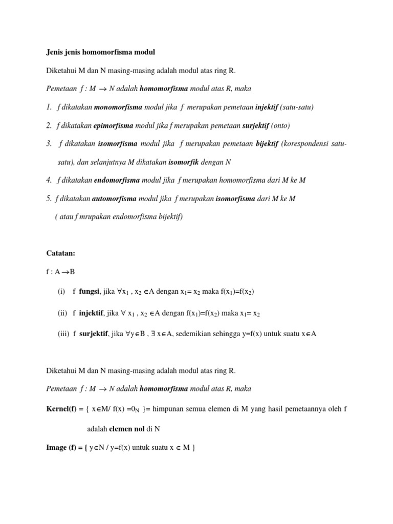 P8 JENIS-JENIS HOMOMORFISMA MODUL | PDF