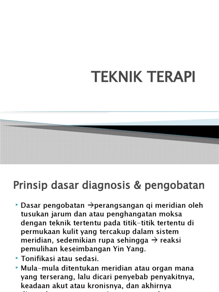 Teknik Terapi | PDF | Kesehatan Holistik
