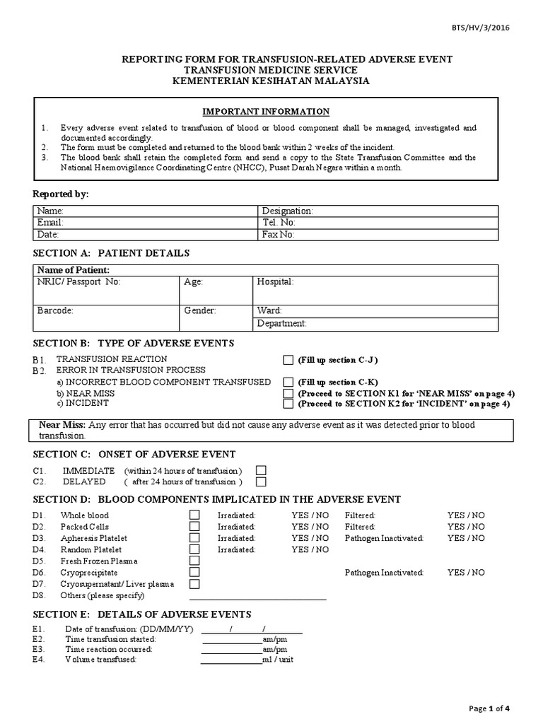 Appendix-20-Reporting-Form-for-Transfusion-Related-Adverse-Event | PDF ...