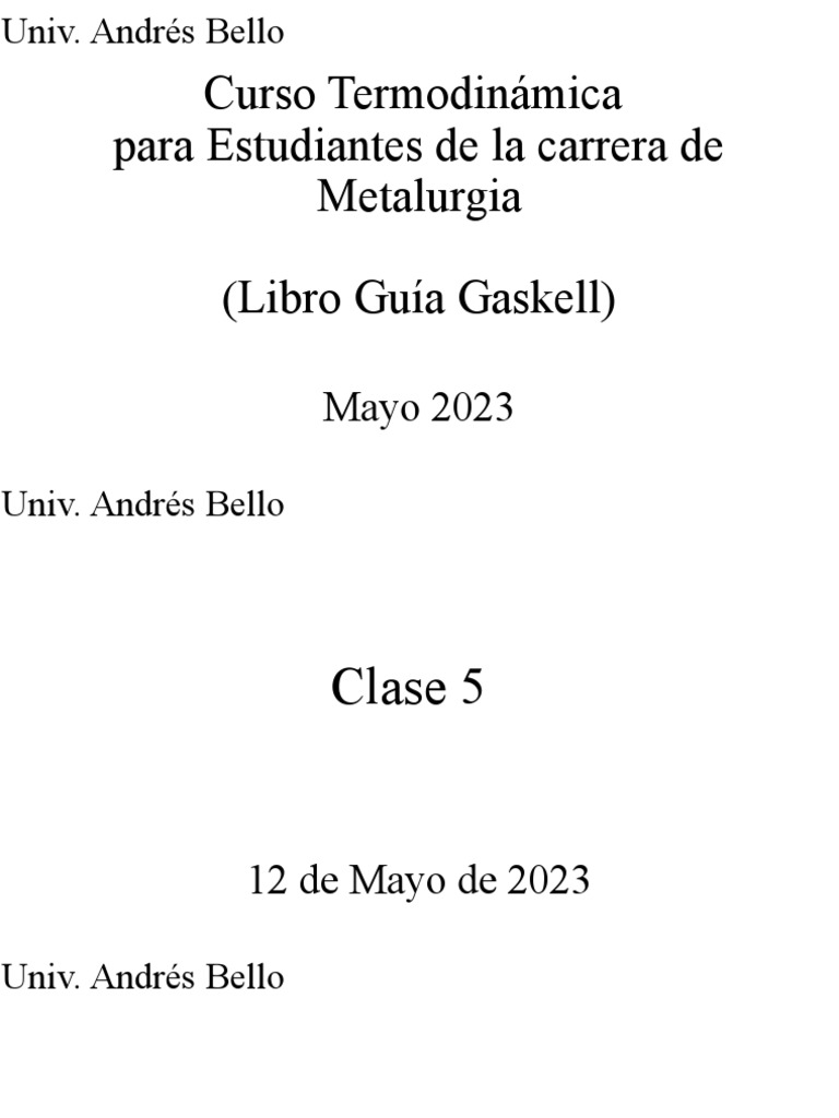 Clase 5 Termodinamica Ver 0 | PDF | Entropía | Termodinámica