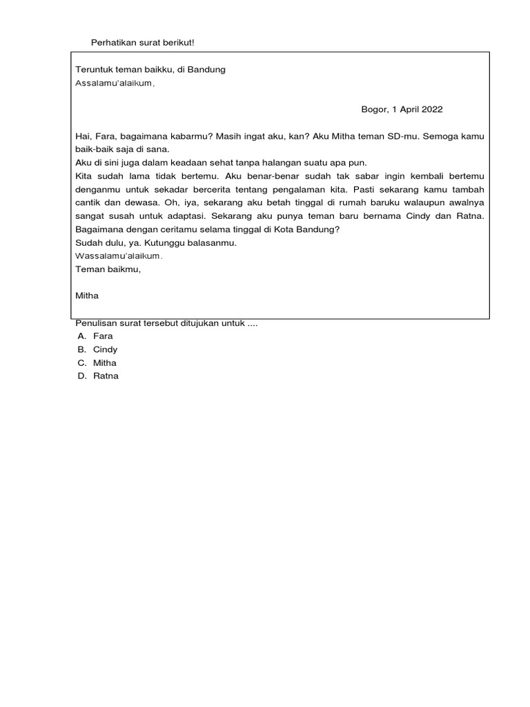 Soal Pat Bindo 7 | PDF