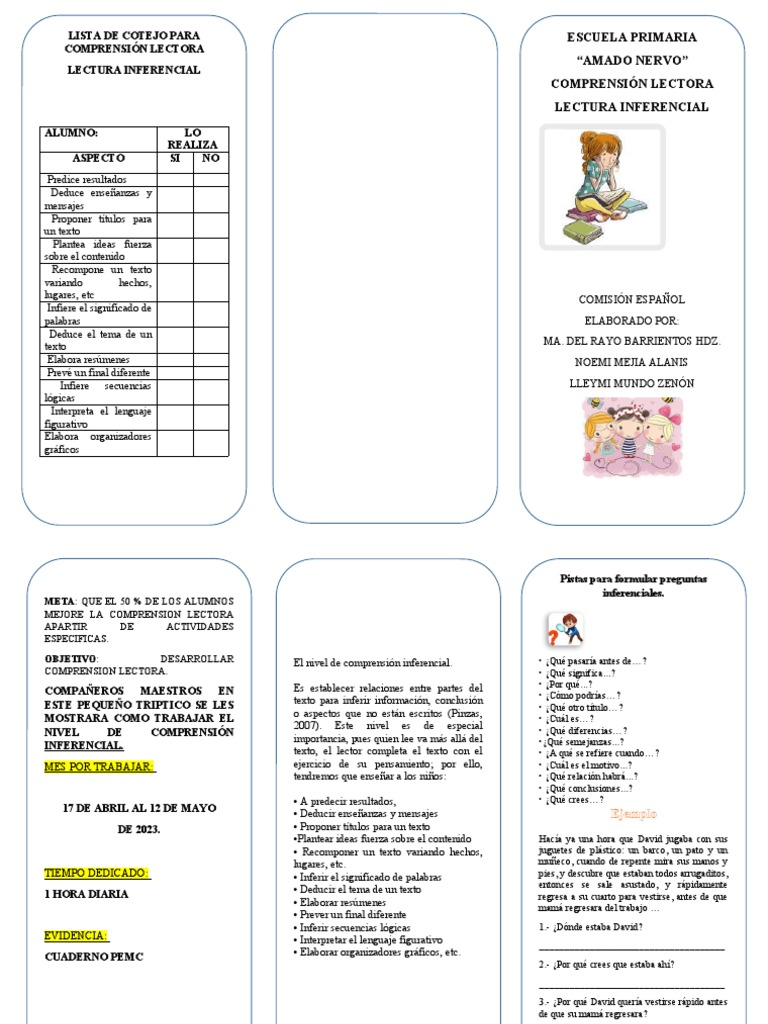Comprensiòn Inferencial De La Lectura Español Descargar Gratis Pdf