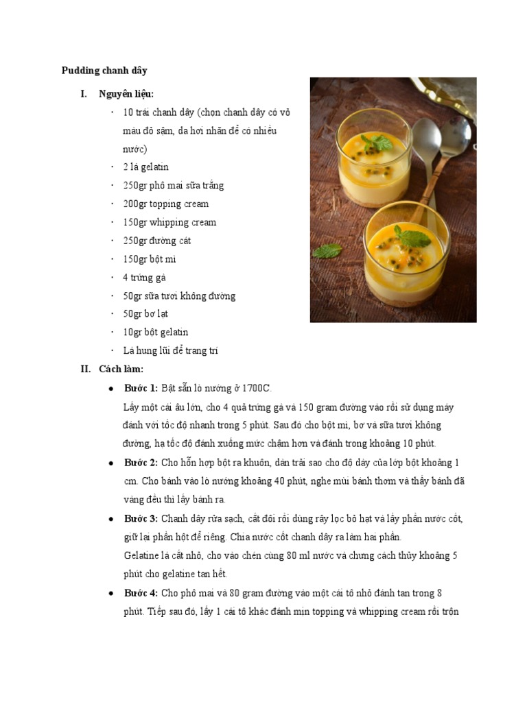 Pudding Chanh Day | PDF