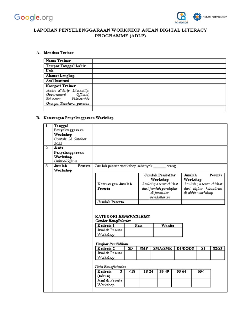 Laporan Penyelenggaraan Workshop Pdf