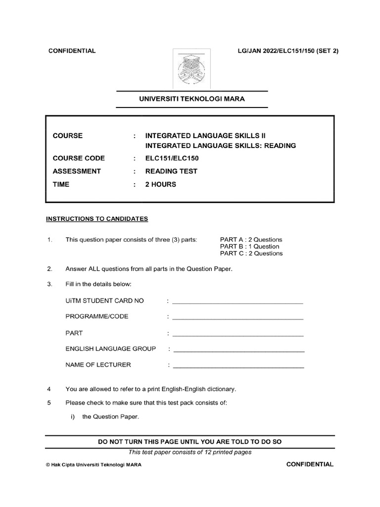 ELC151_RT OCT 2021 | PDF