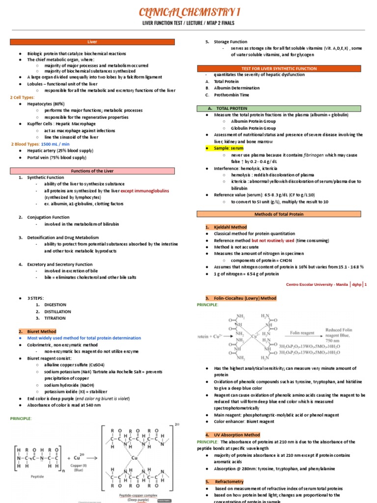 Mtap 2 CC1 Finals | PDF | Liver | Chemistry
