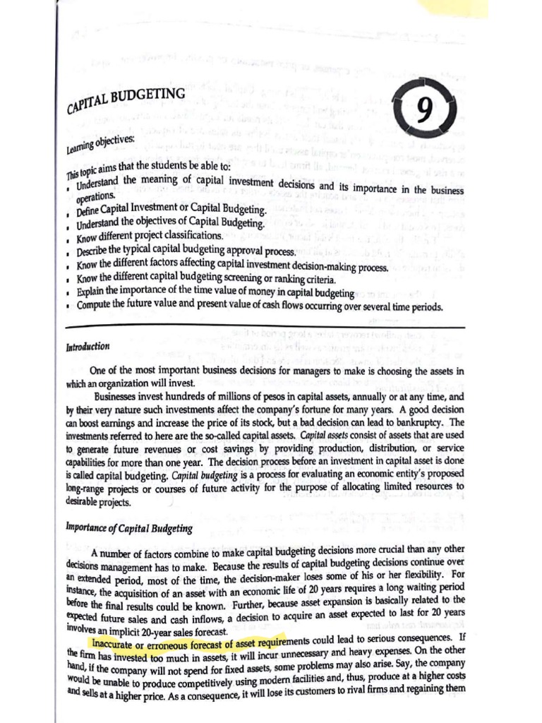 Capital Budgeting Pdf