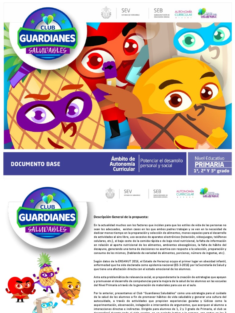 Club "Guardianes Saludables" en Primaria | PDF | Las emociones | Plan ...