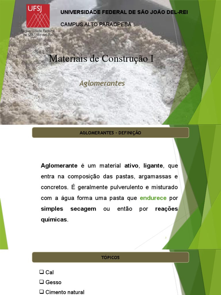 2.1 Aglomerantes - Cal e Gesso | Download grátis PDF | Cimento | Gipsita