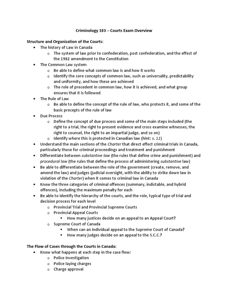 Criminology 103 - Exam II Courts - Study Overview | PDF | Justice ...