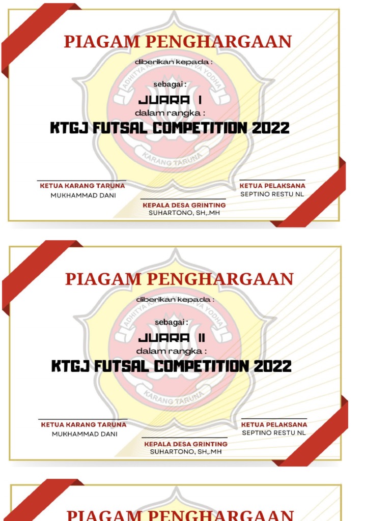 Sertifikat Futsal | PDF