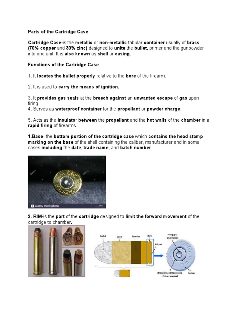 Parts of The Cartridge Case | PDF | Cartridge (Firearms) | Shell ...