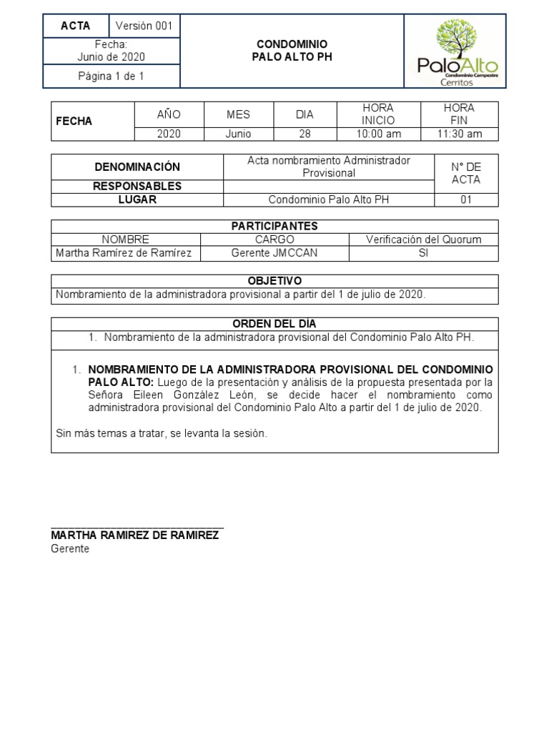 Acta Nombramiento | PDF