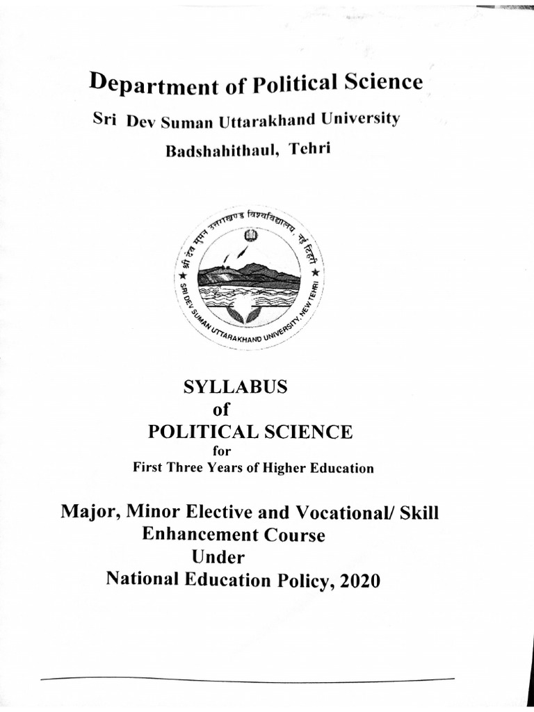 Syllabus of Political Science | PDF