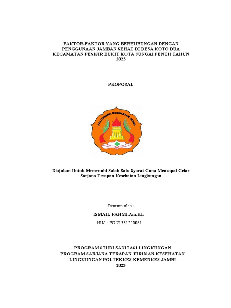 Faktor Penggunaan Jamban Sehat 2023 | PDF