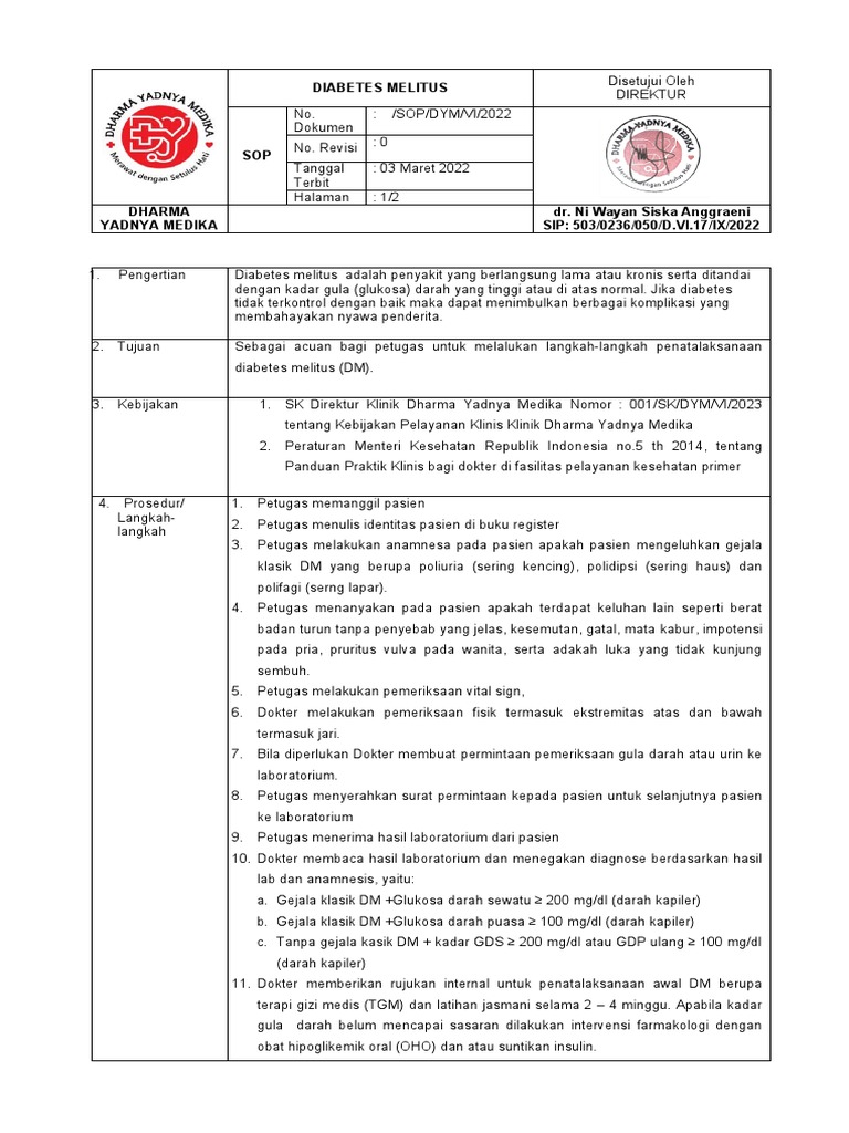 Prosedur Penanganan Diabetes Melitus | PDF | Pengembangan Diri ...