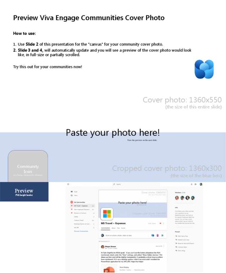 Viva Engage Community Cover Photo Instructions | PDF