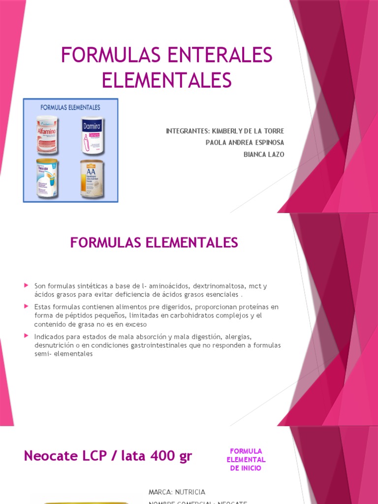 FORMULAS-ENTERALES-ELEMENTALES-1 | PDF | Dieta | Leche