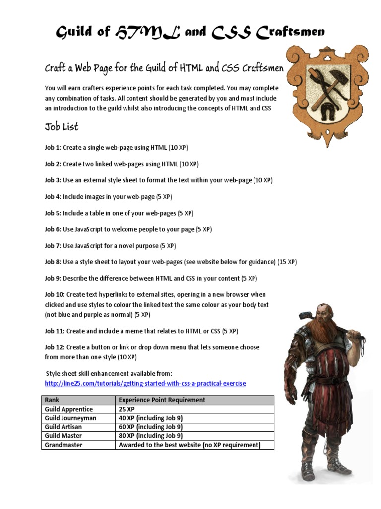 Craft A Web Page For The HTML and CSS Crafters Guild | PDF | Computers